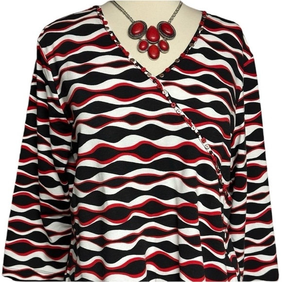 Ruby Rd. | Tops | Ruby Rd Graphic Chic Multi Colored Embellished Knit ...